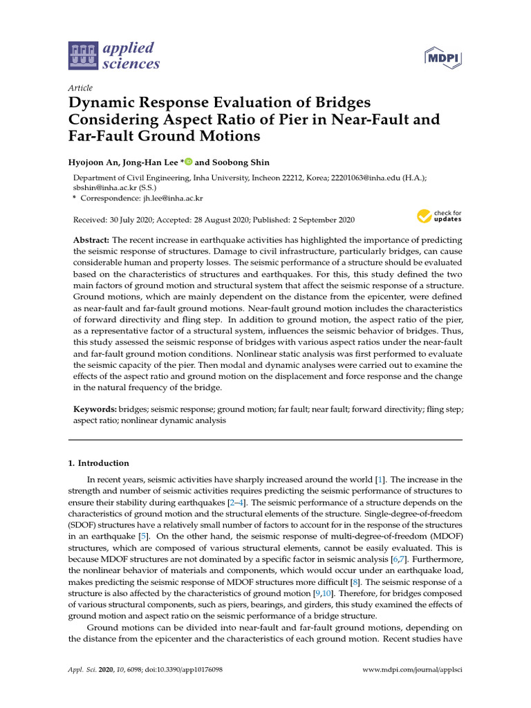 Dynamic Response Evaluation of Bridges Considering Aspect Ratio of Pier ...