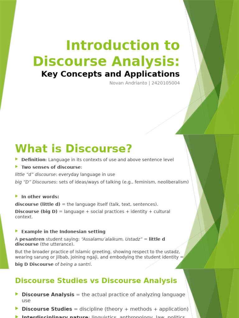 Discourse Analysis: Concepts & Methods | PDF | Discourse | Intertextuality