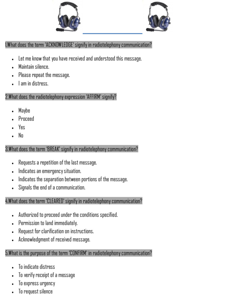 Radiotelephony | PDF