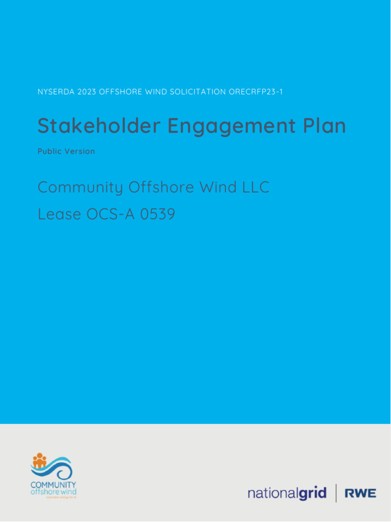 COSW - Public Stakeholder Engagement Plan | PDF | Offshore Wind Power ...