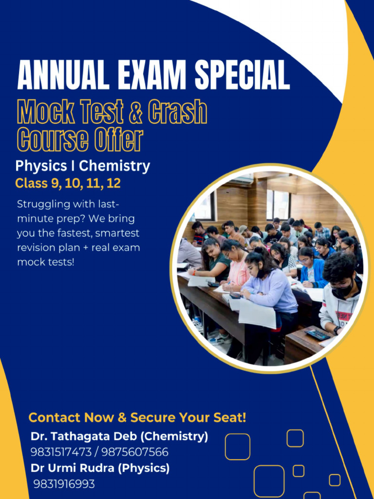 Mock Test and Crash Course Brochure | PDF | Chemistry | Physics