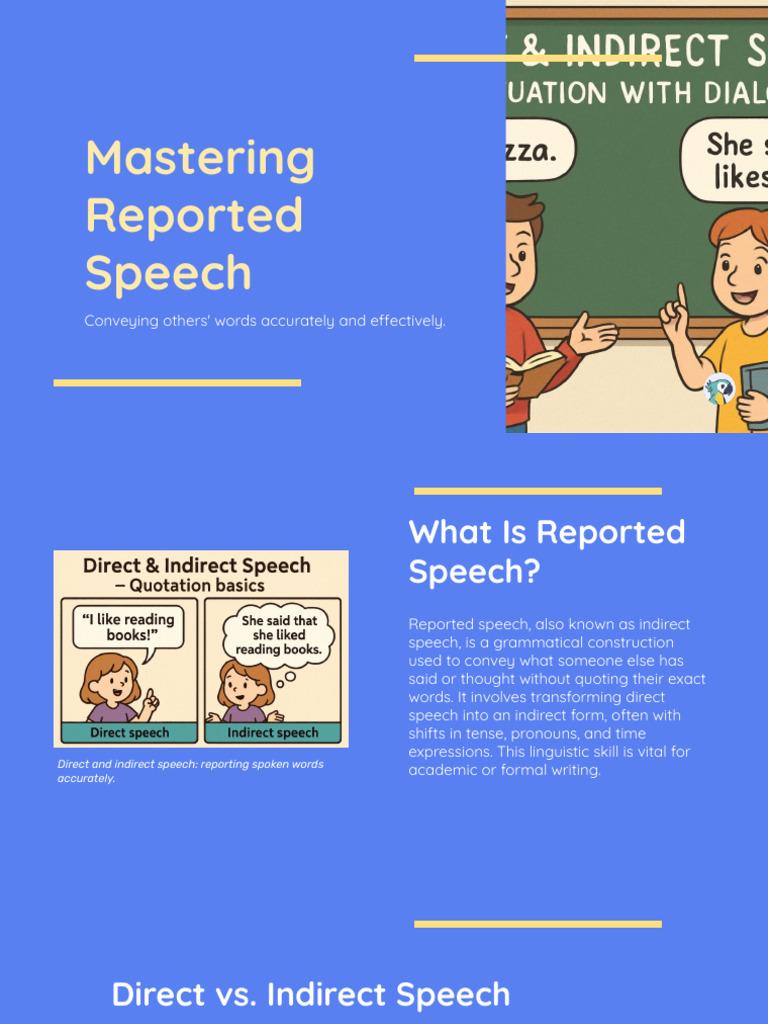 Mastering Reported Speech | PDF | Grammatical Tense | Speech