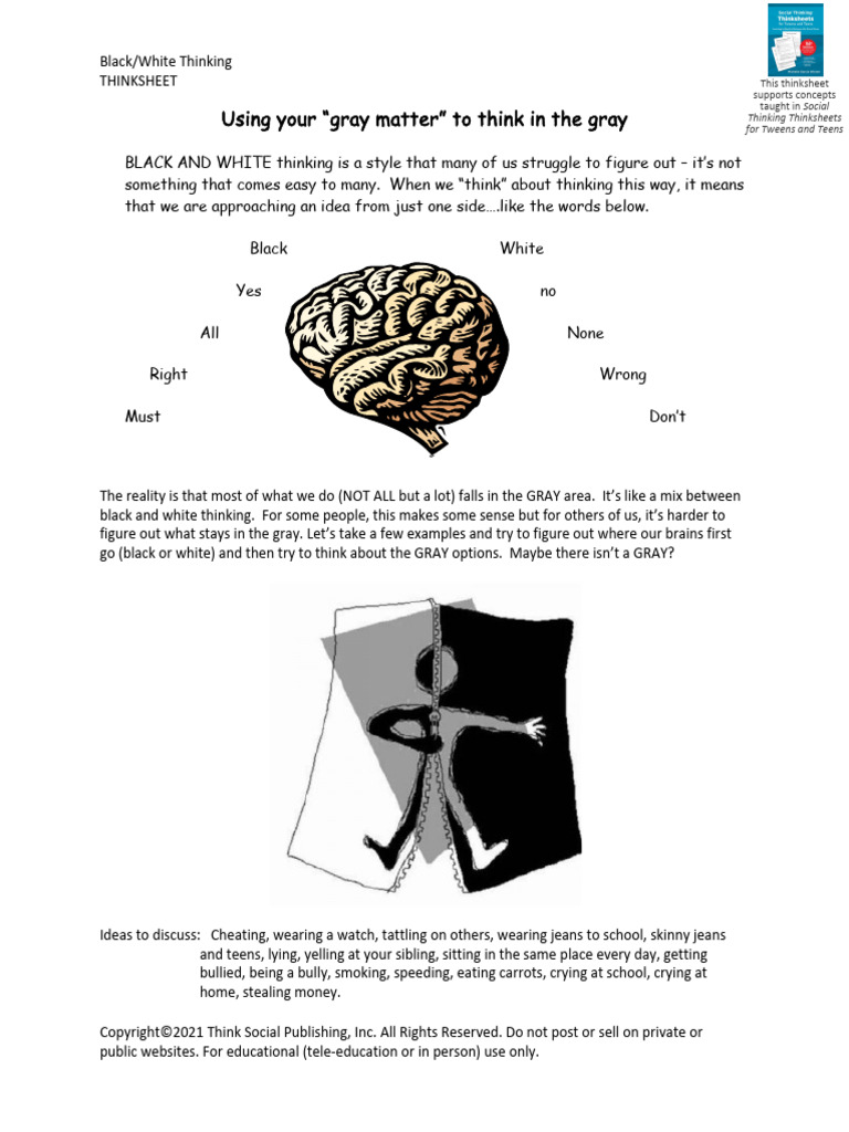 Black and White Thinking | PDF