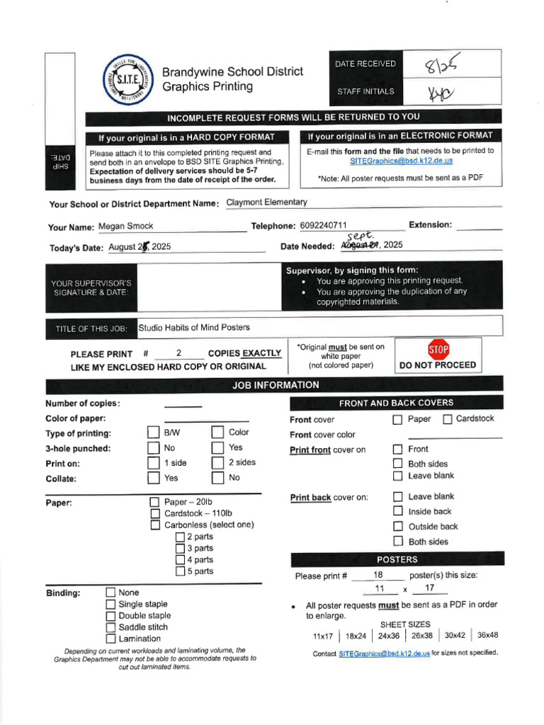 Posters Order Form | PDF