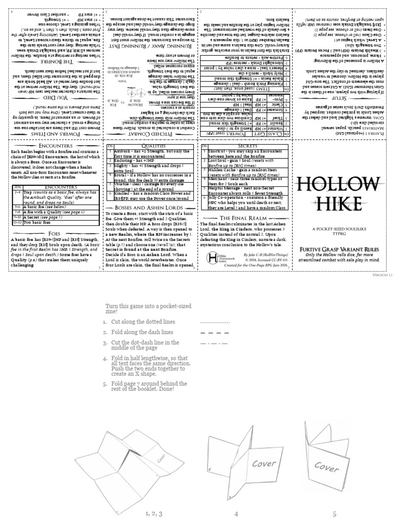 Hollow Hike Furtive Grasp Zine 1.1 | PDF | Tabletop Games | Role ...