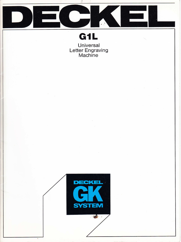 Deckel G1L Engraving Machine Overview | PDF | Belt (Mechanical) | Engraving