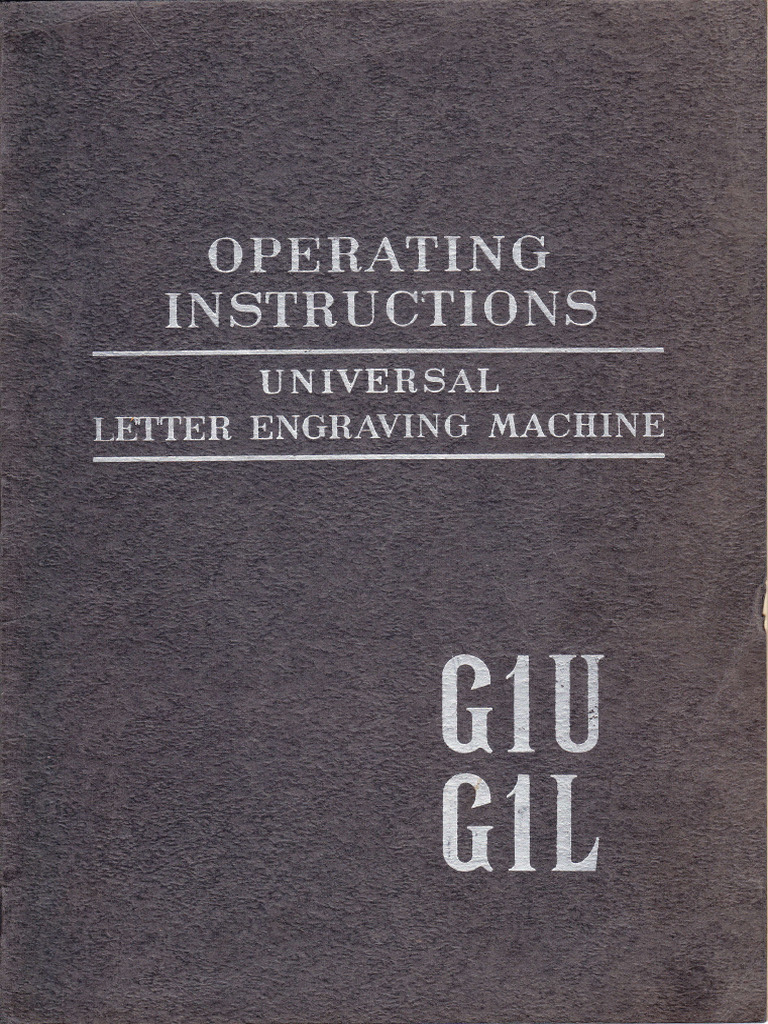 Deckel G1U G1L Operating Instructions 1954 | PDF | Motion (Physics ...