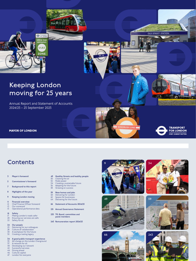 TFL Annual Report and Statement of Accounts 2024 25 | PDF | Transport