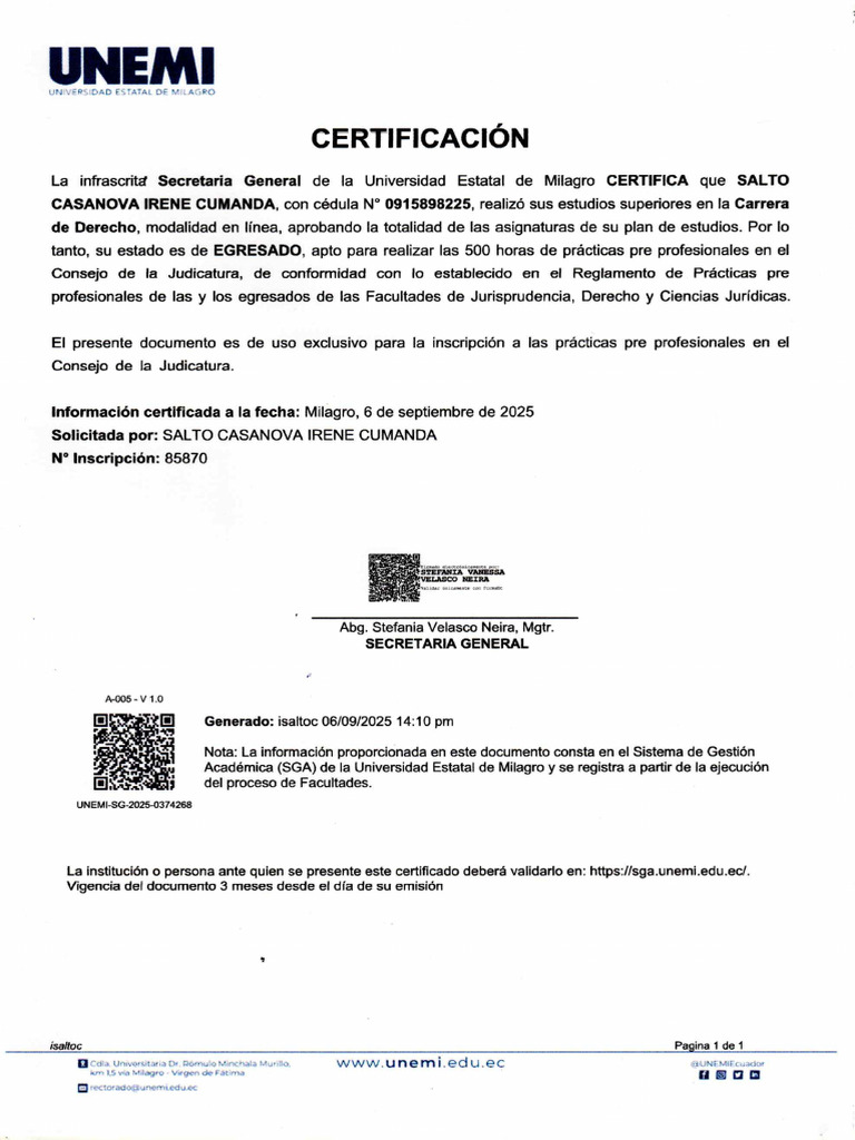 UNEMI | PDF