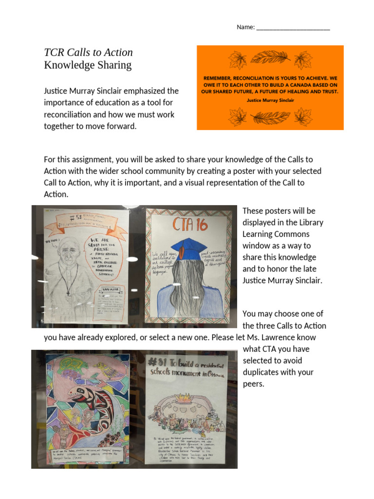 TCR Calls To Action | PDF