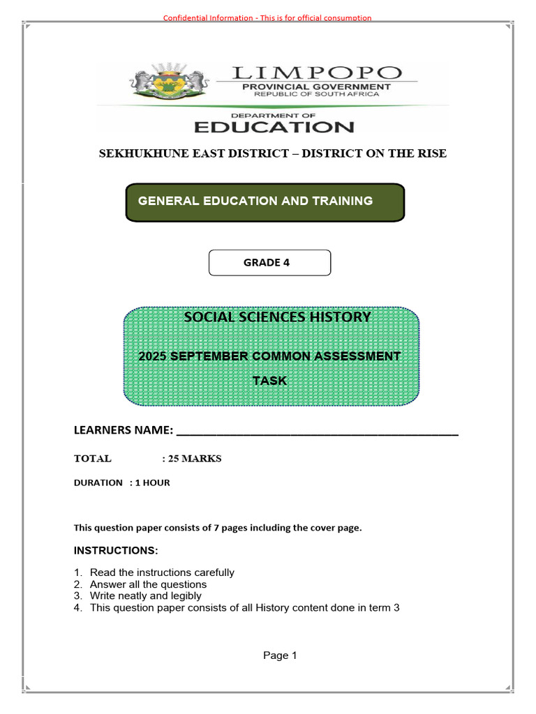 Grade 4 Social Sciences History Exam | PDF | Ships | Transport