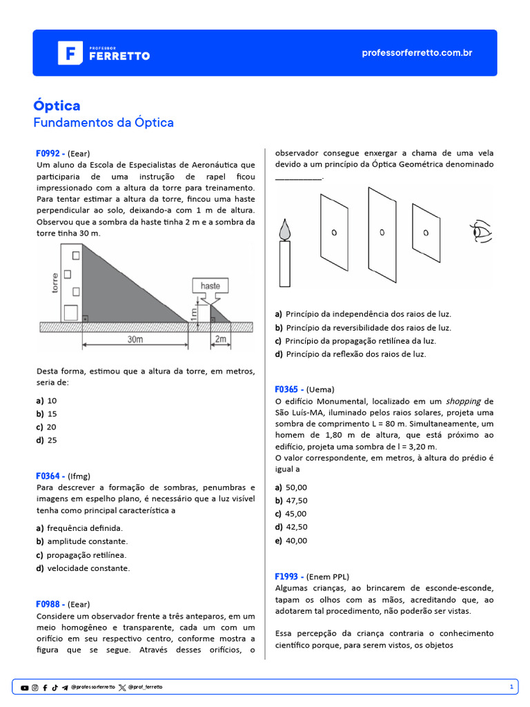 Fundamentos e Aplicações da Óptica | PDF | Cor | Eclipse