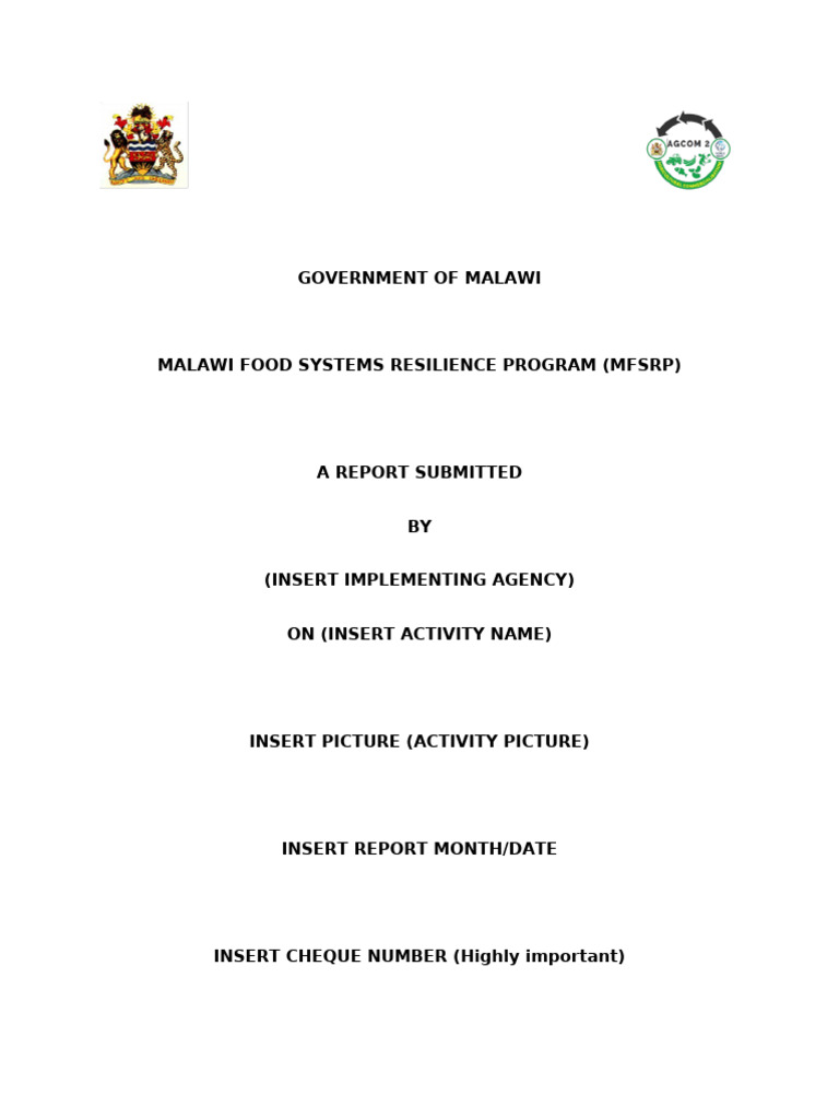 MFSRP Activity Reporting Template - July2025 | PDF