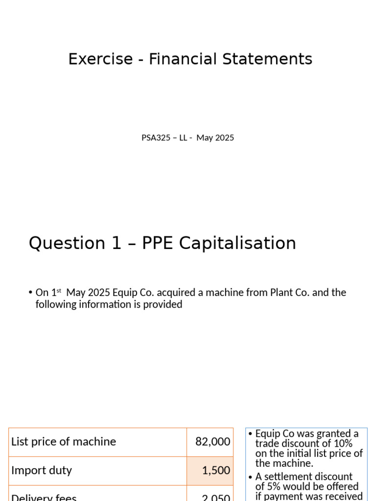 Financial Statements Exercise Guide | PDF | Expense | Financial Accounting