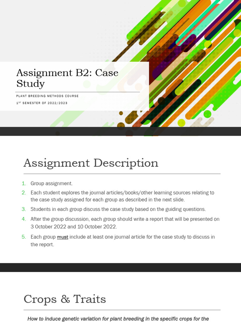 Assignment B2 - Case Study (2022) | PDF | Plant Breeding | Plants