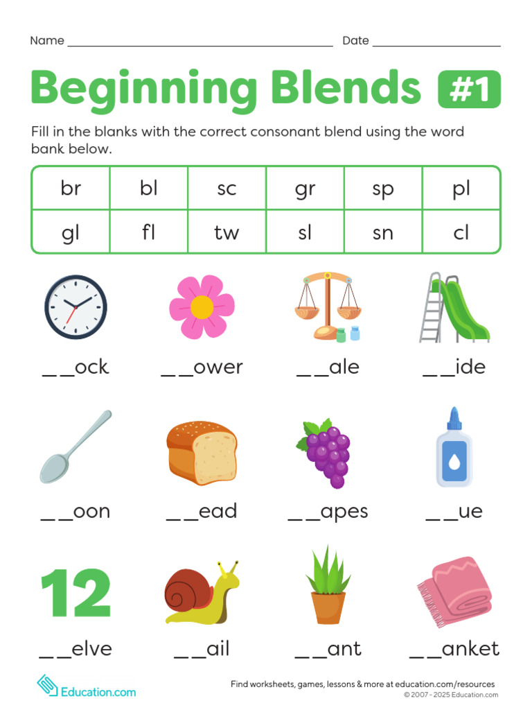 Beginning Blends 1 First | PDF
