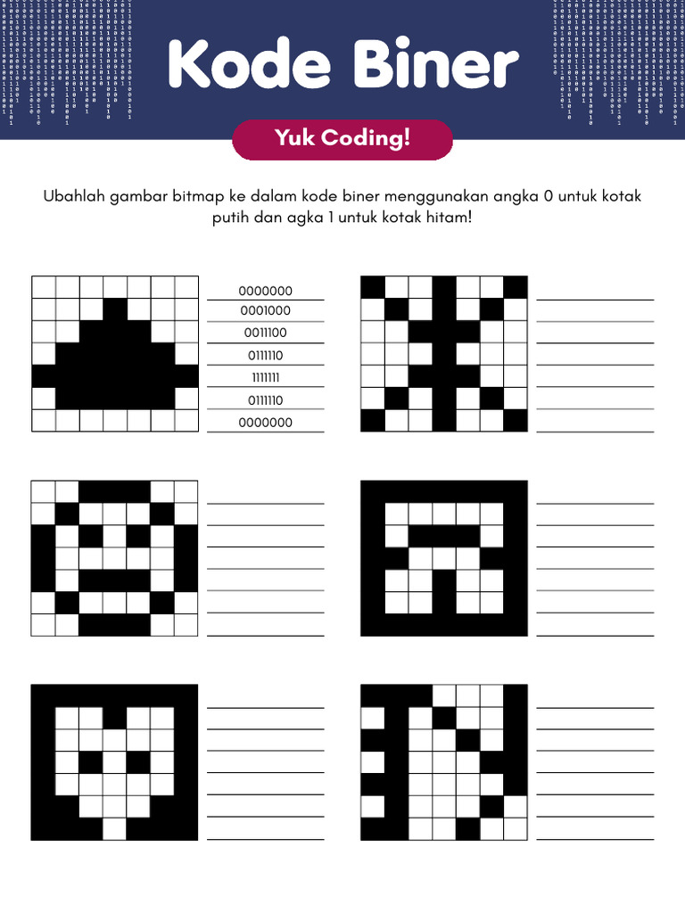 Kode Biner Yuk Coding Lembar Kerja Siswa Biru Dan Hitam Da Putih Sederhana - 20250915 - 181913 ...