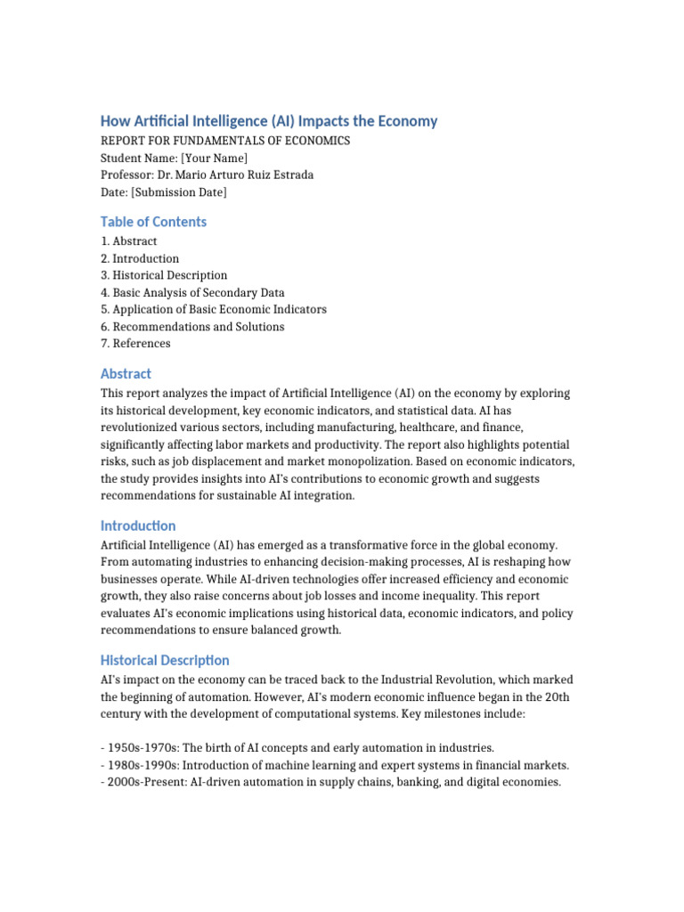 AI's Economic Impact and Future Insights | PDF | Artificial ...
