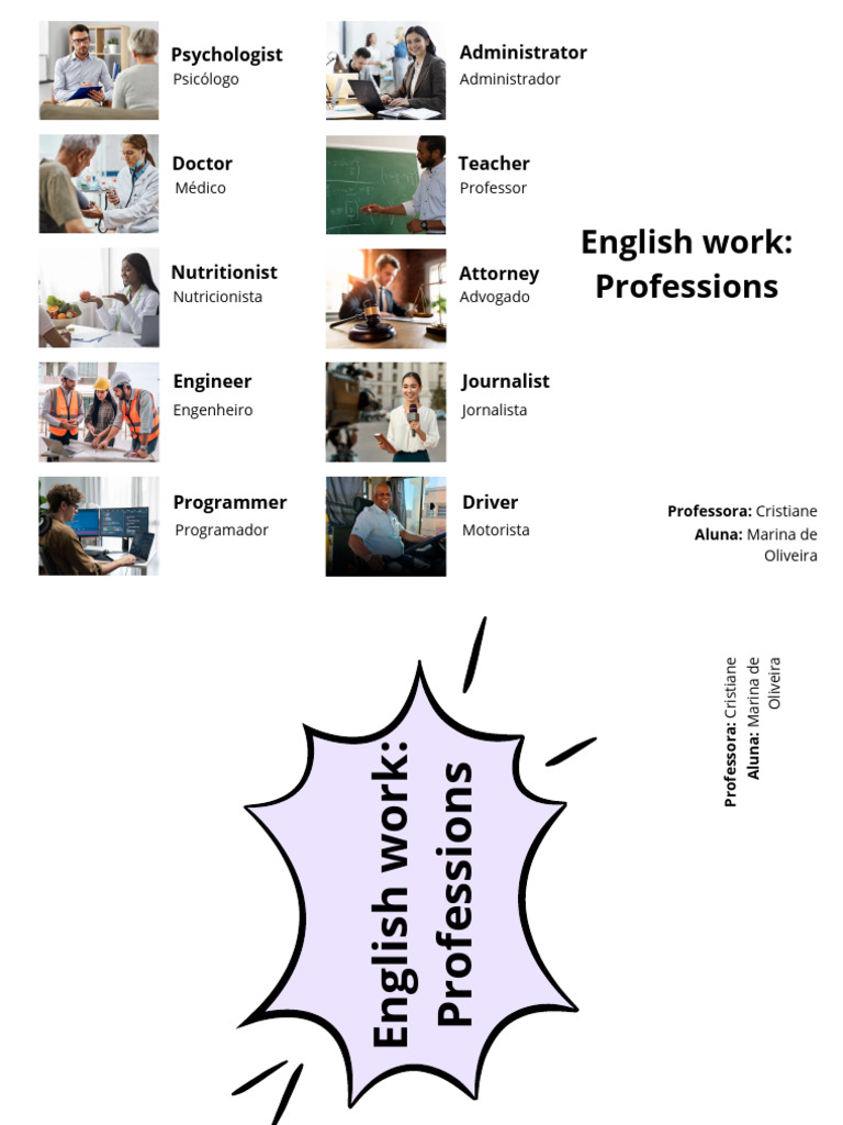 Profissões em Inglês | PDF