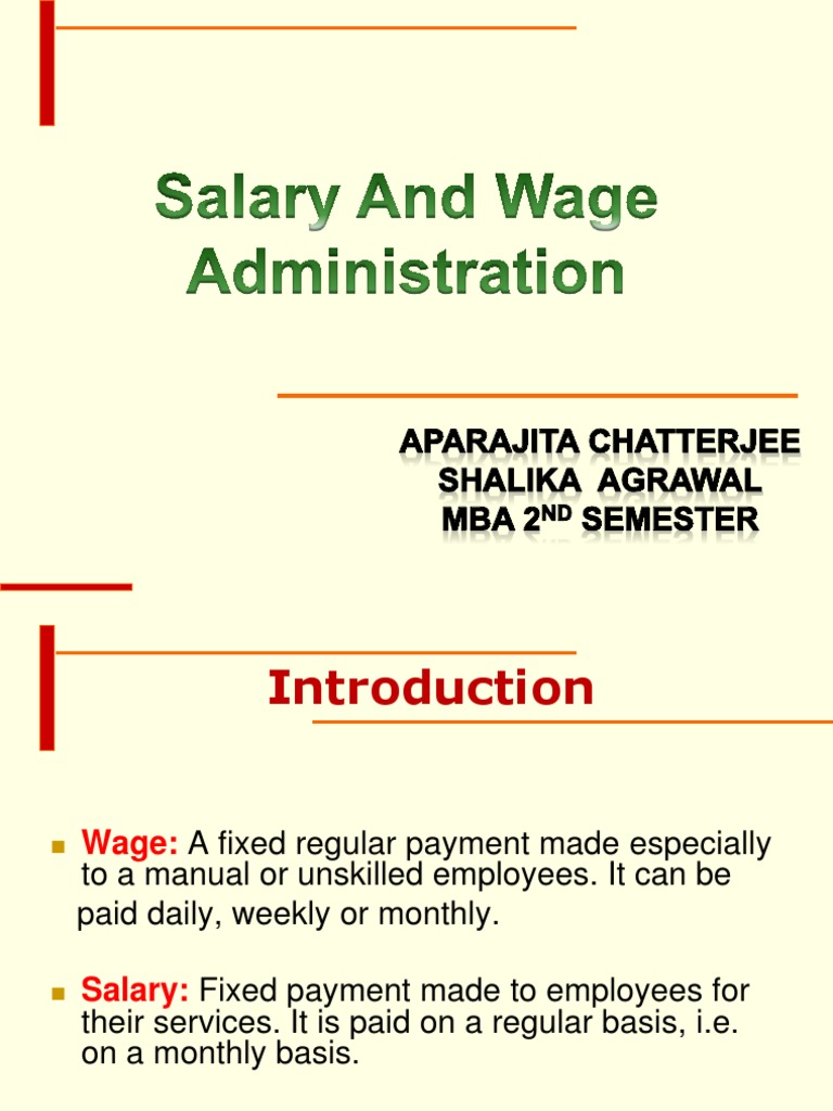 Salary and Wage Administration | PDF | Wage | Employment