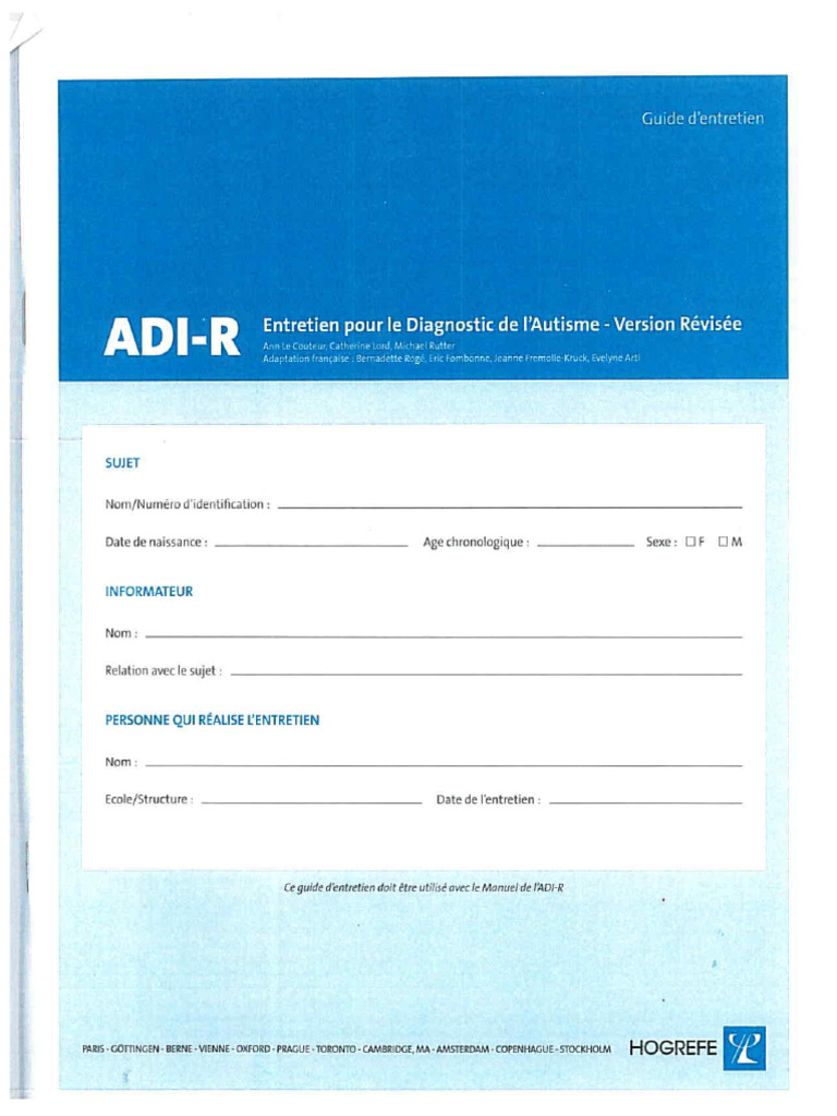 ADI-R Annoté FR | PDF