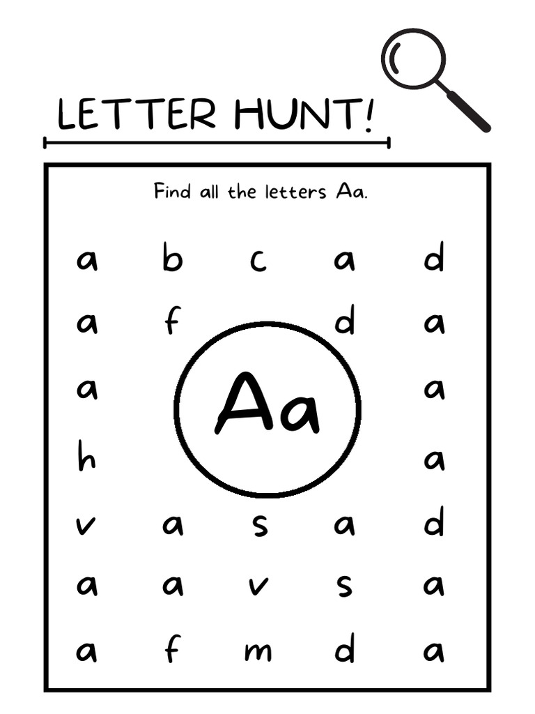 Letter Hunt Worksheets for Kids | PDF