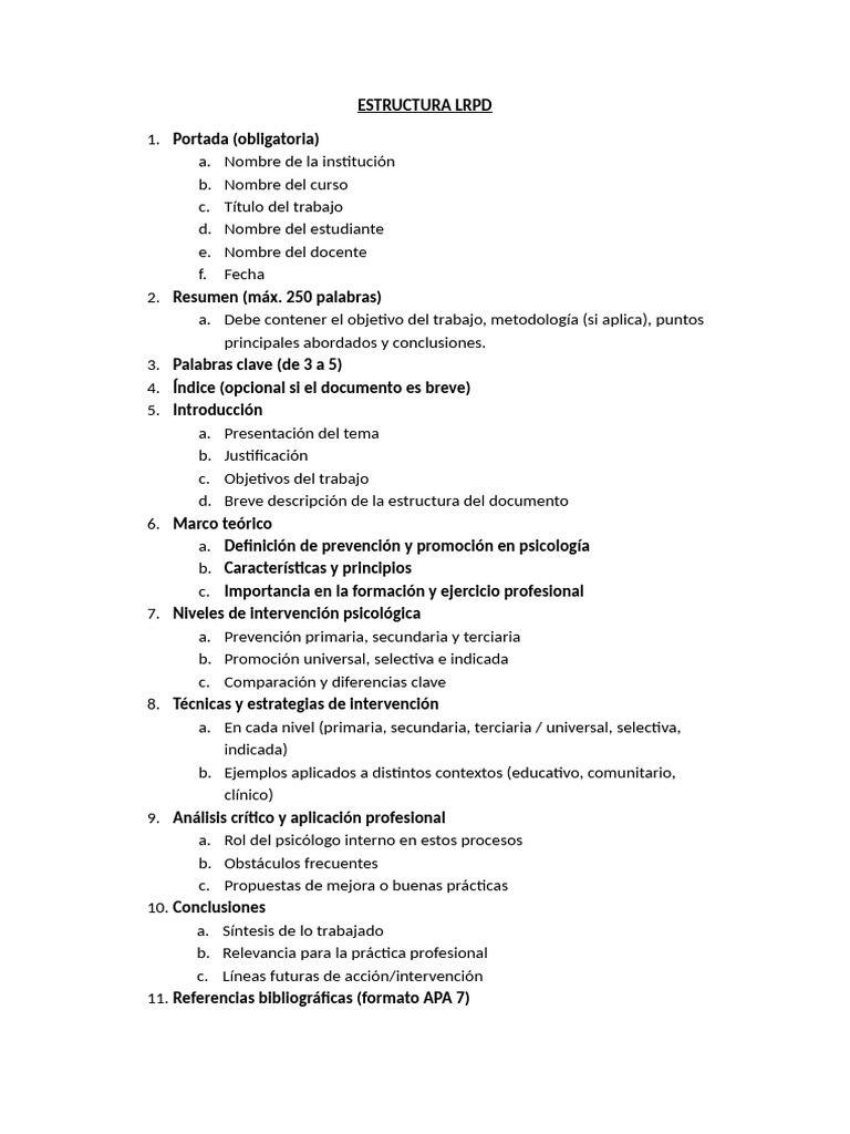 Estructura LRPD | PDF