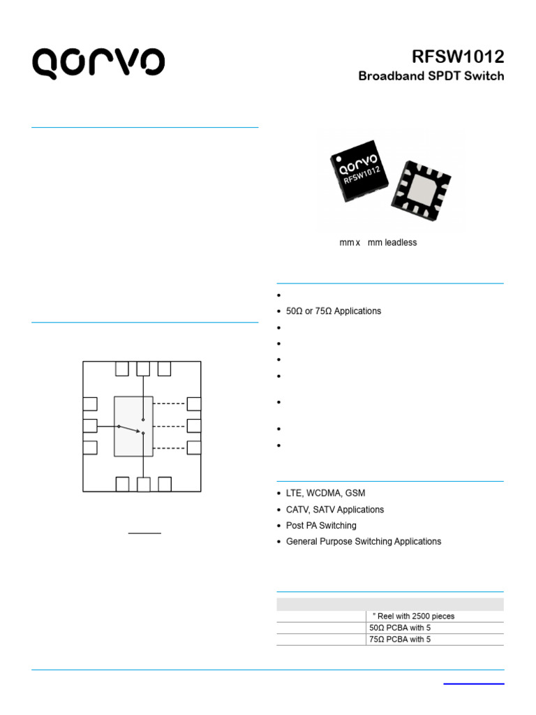 RFSW1012 Data Sheet | PDF | Electronic Engineering | Electricity