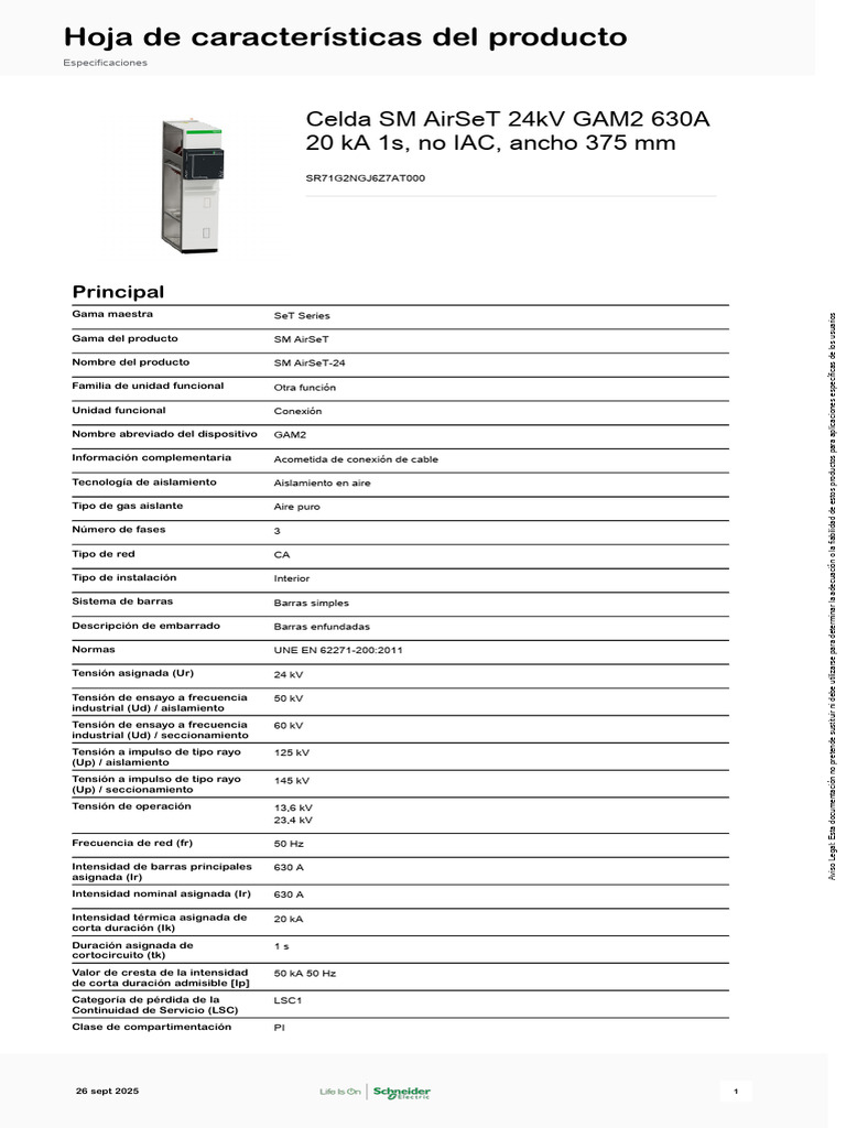 Schneider Electric - SM-AirSeT - SR71G2NGJ6Z7AT000 | PDF | Electricidad ...