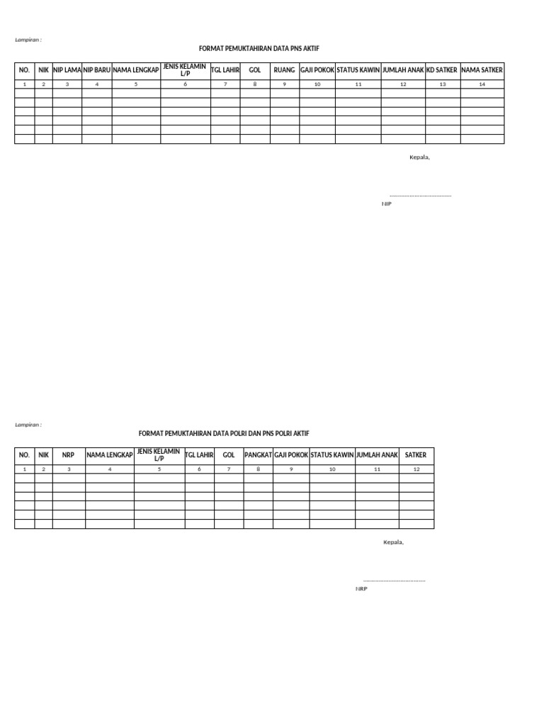 Format Permintaan Data | PDF