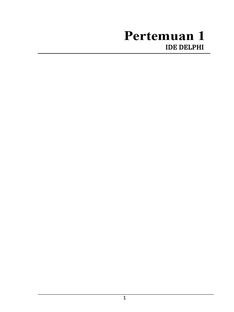 Pertemuan 1 - IDE Delphi | PDF