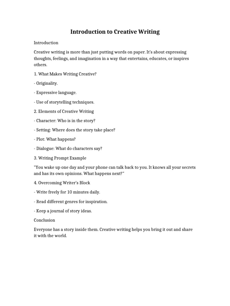 Introduction To Creative Writing | PDF