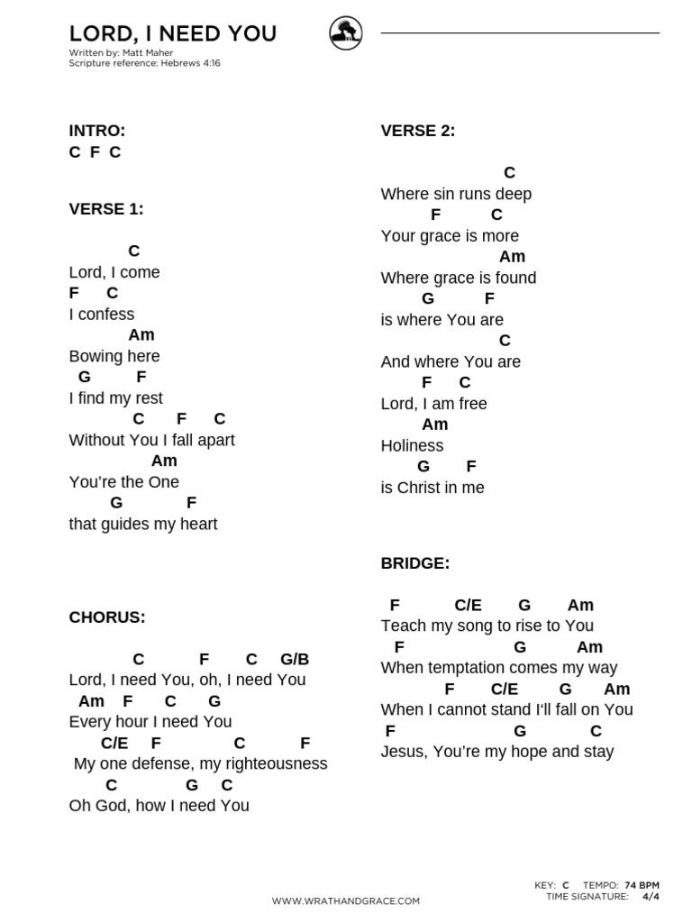 Lord I Need You Chords | PDF