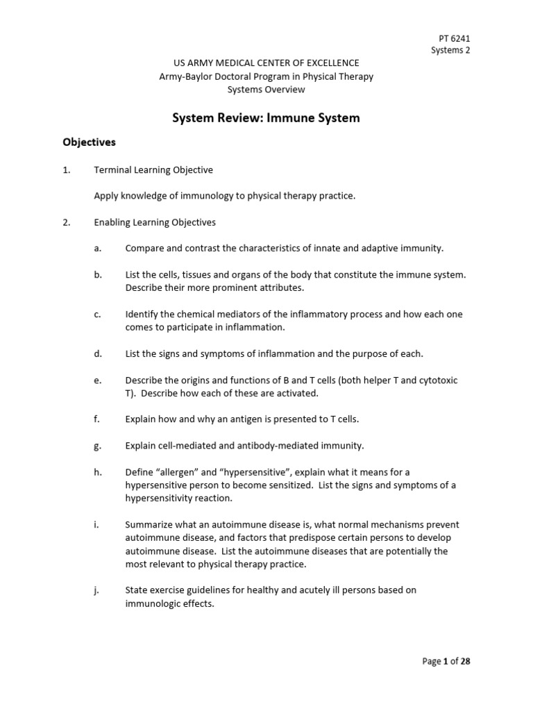 2 Handout Immune System 2025 | PDF | Immune System | B Cell