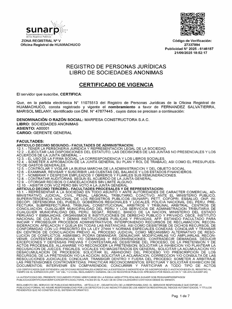 Carta de Vigencia Poder | PDF