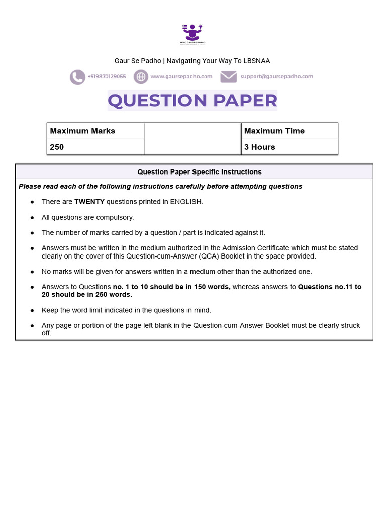 Question Paper (Current Affairs Reality Check) | PDF | Governance ...