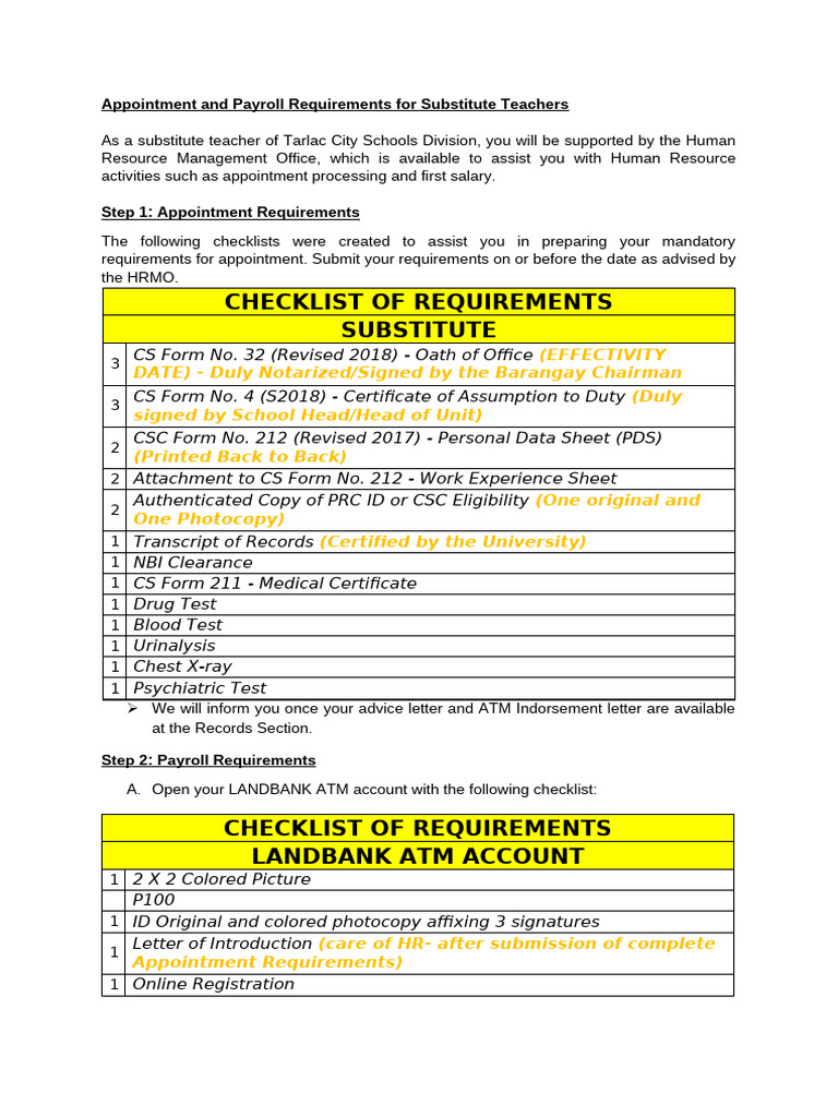 Substitute Teacher Appointment Guide | PDF