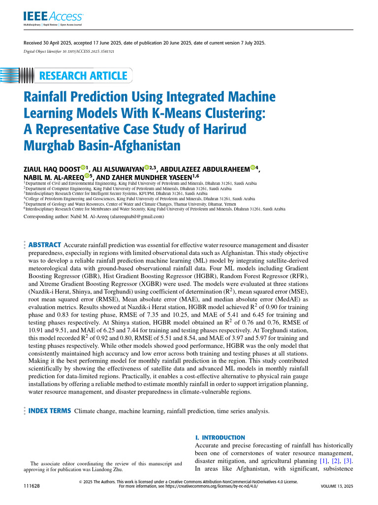 Rainfall Prediction Using Integrated Machine Learning Models With K ...