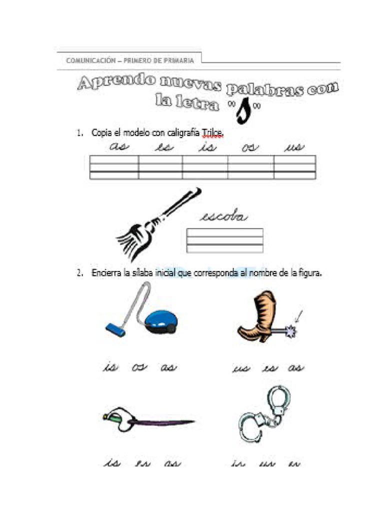 Aprendo Nuevas Palabras Con La Letra S | PDF