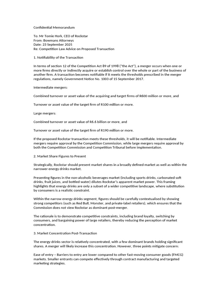 Copy Confidential Memorandum | PDF | Mergers And Acquisitions | Brand