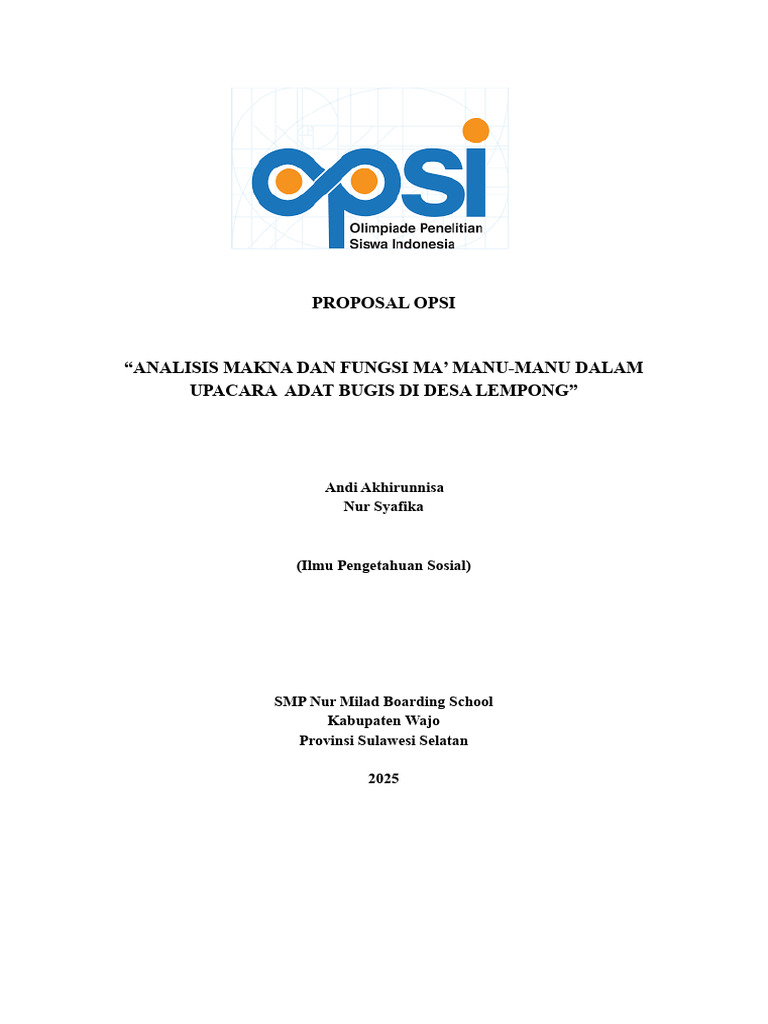 Proposal Opsi 2025 Fika | PDF