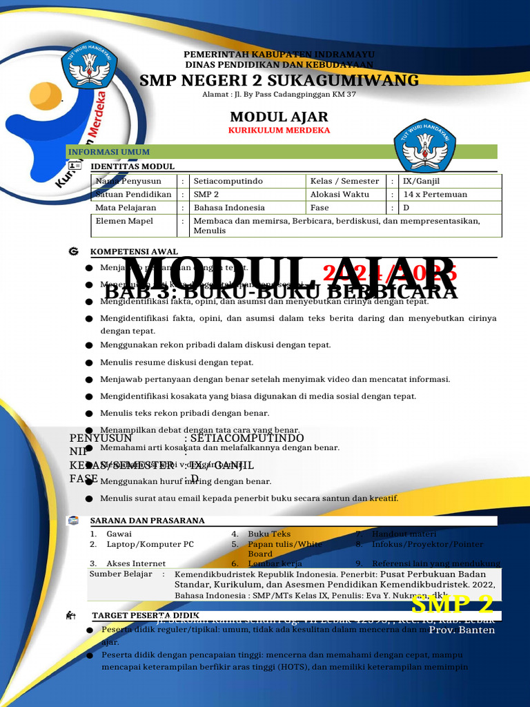 MA Bab 3 Bhs Indo IX | PDF
