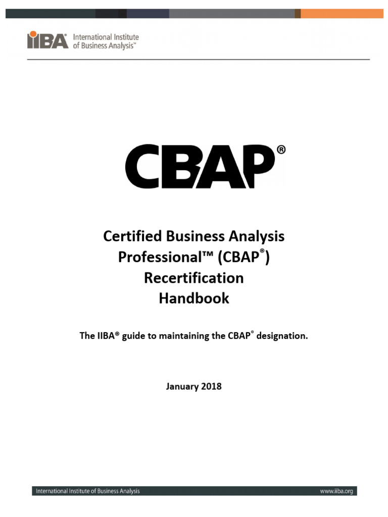 Cbap Recertification Handbook | PDF | Professional Certification | Business Analysis