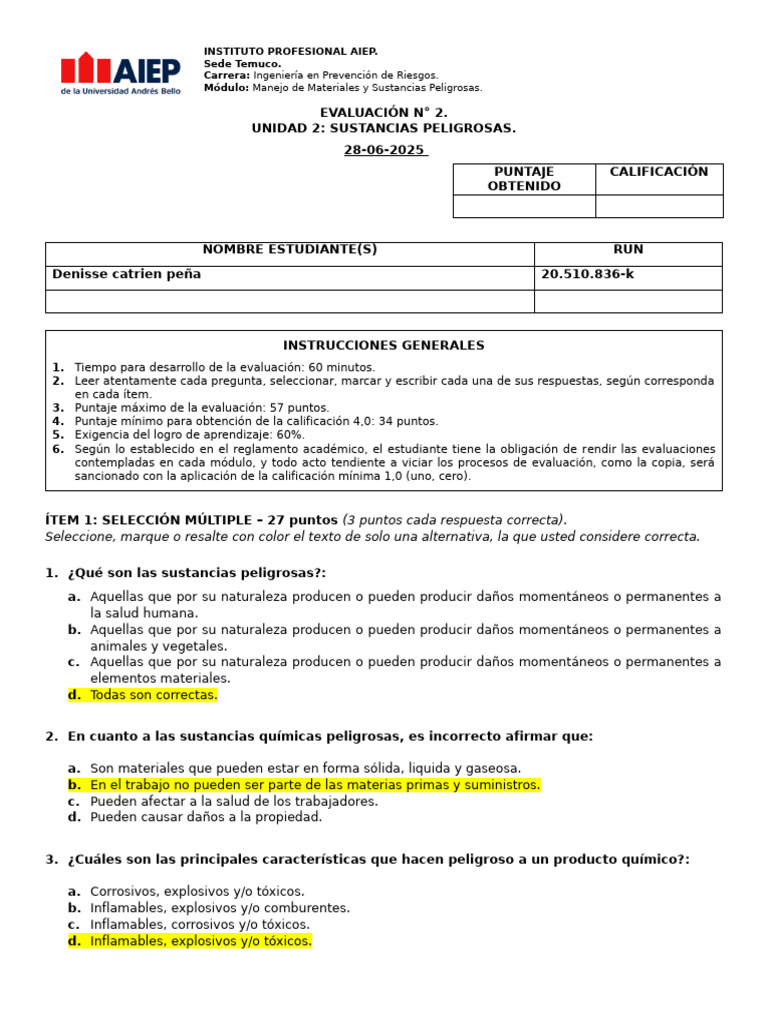 E2 MMSP Denisse Catrien | PDF | Toxicidad | Mercancías peligrosas