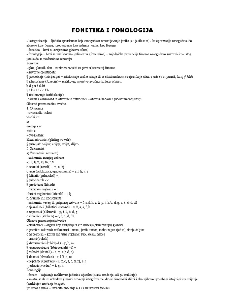 Fonetika I Fonologija | PDF