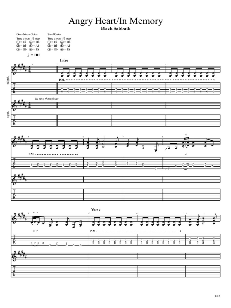 Black Sabbath: Angry Heart Guide | PDF | Guitar Family Instruments ...