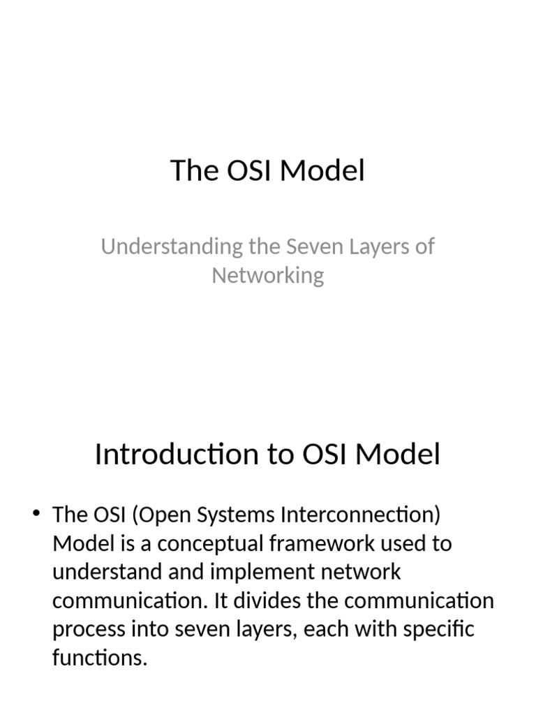OSI Model Presentation | PDF