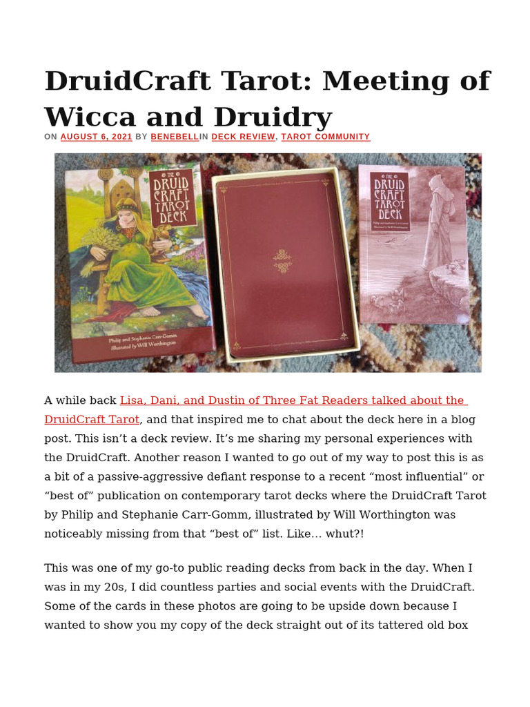 DruidCraft Tarot - Meeting of Wicca and Druidry | PDF | Playing Cards ...