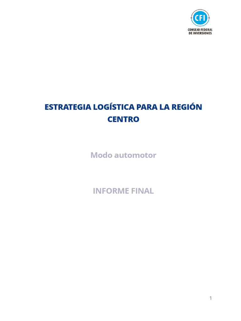 Informe CFI Cargas Region Centro | PDF | Transporte | Eje