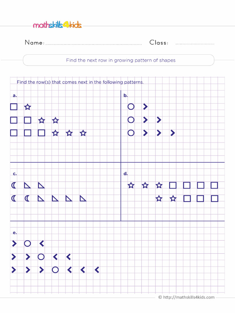 03.find The Next Row in Growing Pattern of Shapes Ggokcgt | PDF